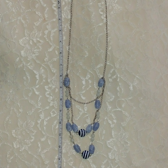 Vintage | Jewelry | Vintage Blue And White 3 Tier Necklace | Poshmark